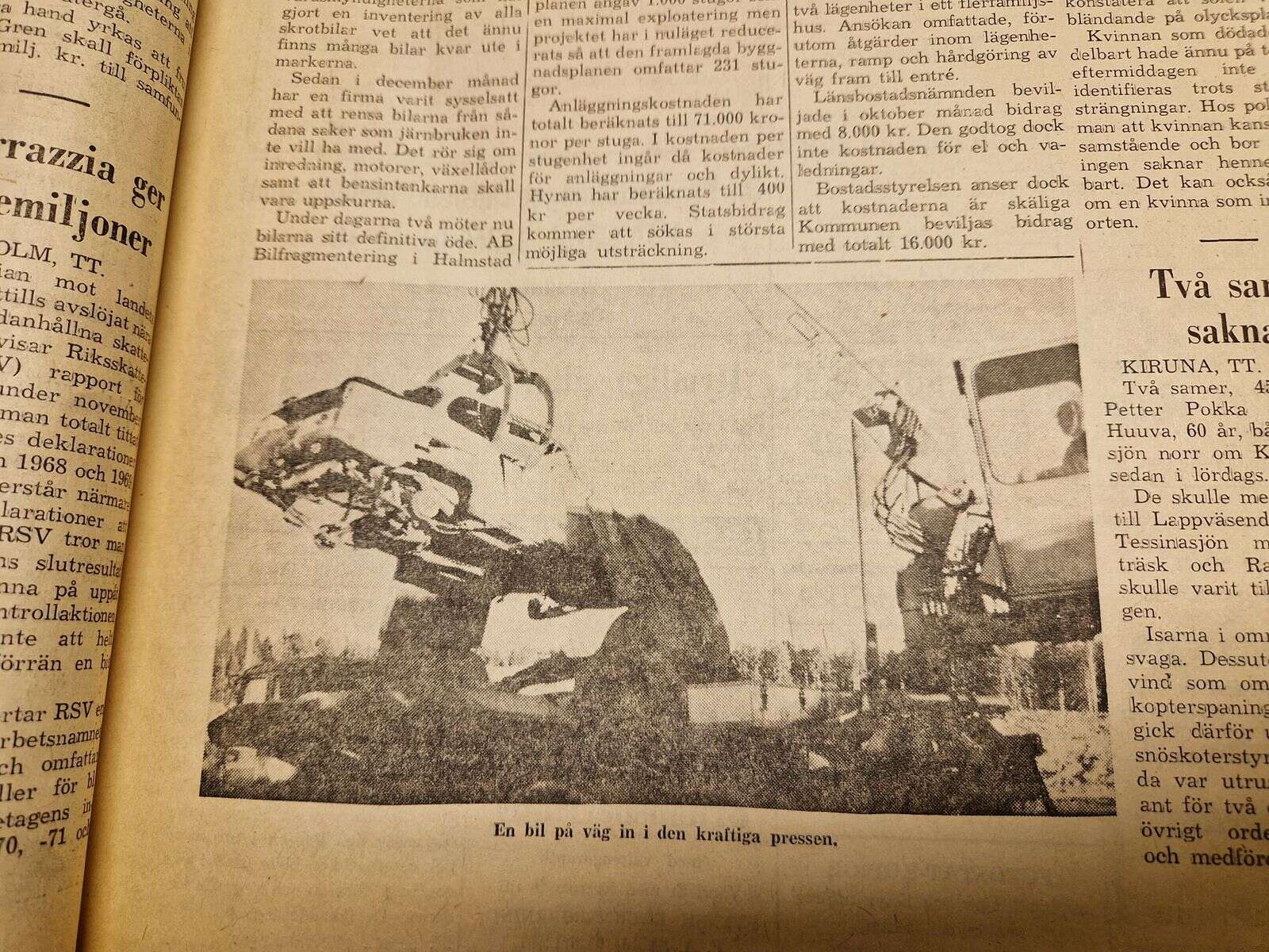 PD - Ur PD:s arkiv: 250 skrotbilar pressade vid Östby